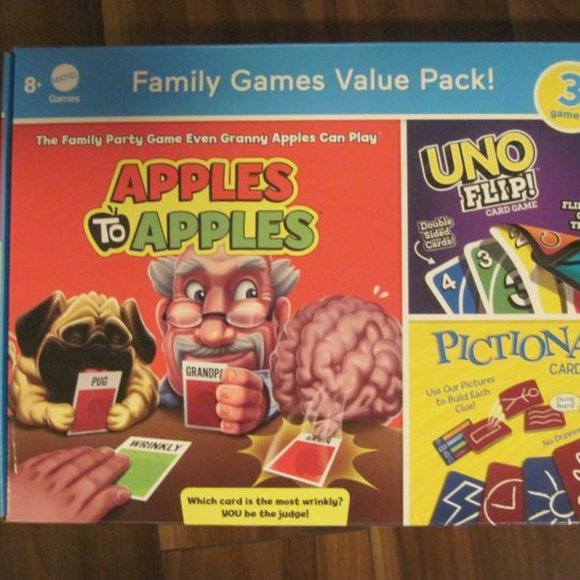 Mattel | Toys | Mattel Family Games Pack Of 3 Games Apples To Apples ...